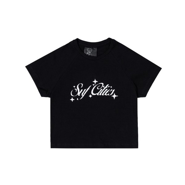 Camiseta Baby Tee Suf Cities Black