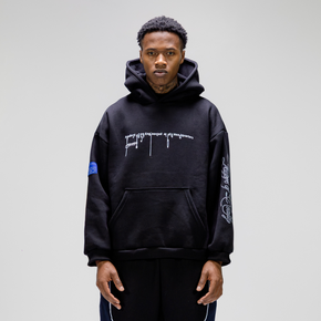 Moletom Take-Off Recortes Layer Preto/Azul